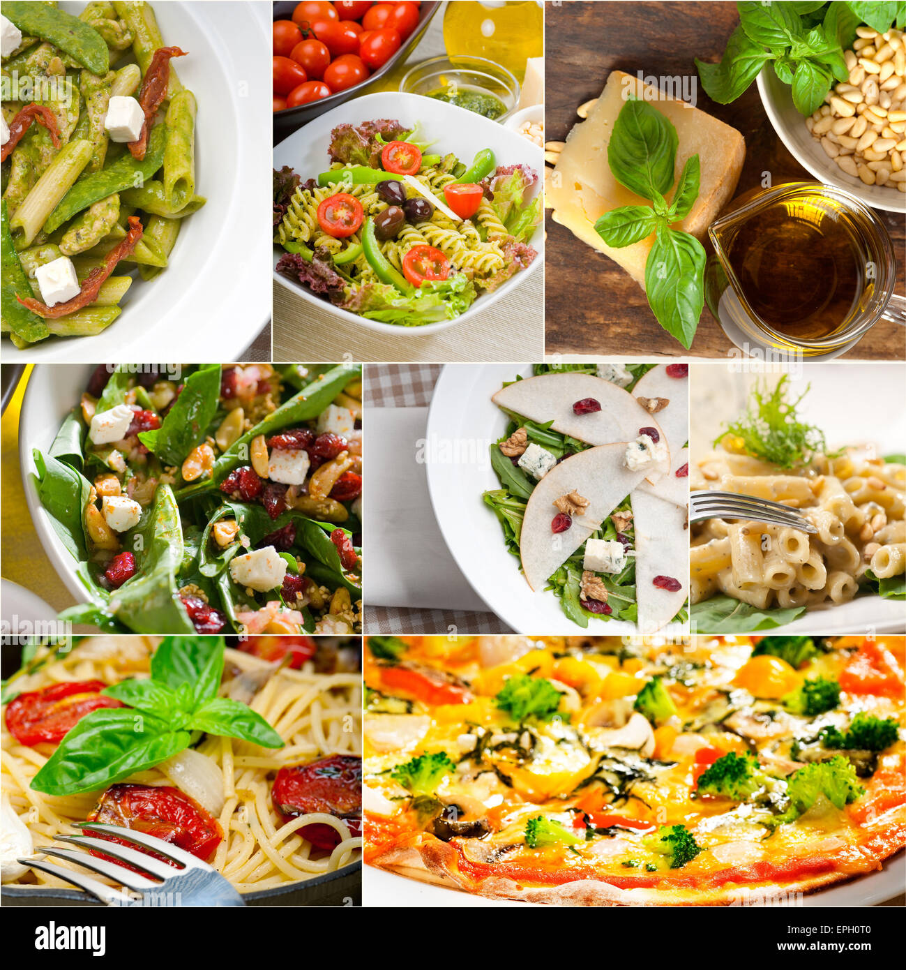 healthy and tasty Italian food collage Stock Photo - Alamy