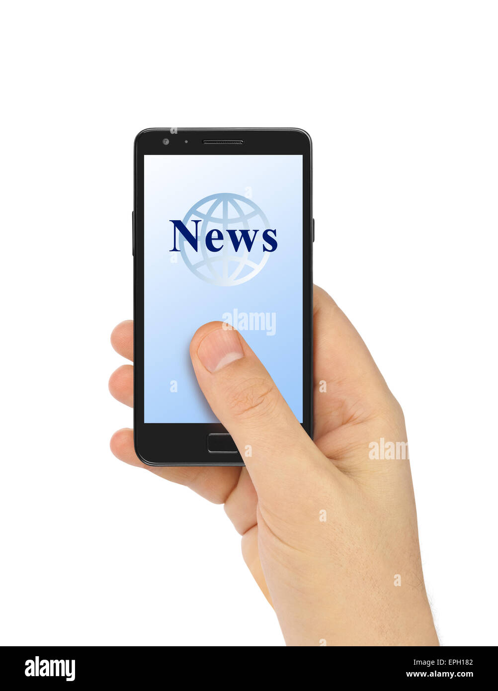 Phone news hand Cut Out Stock Images & Pictures - Alamy