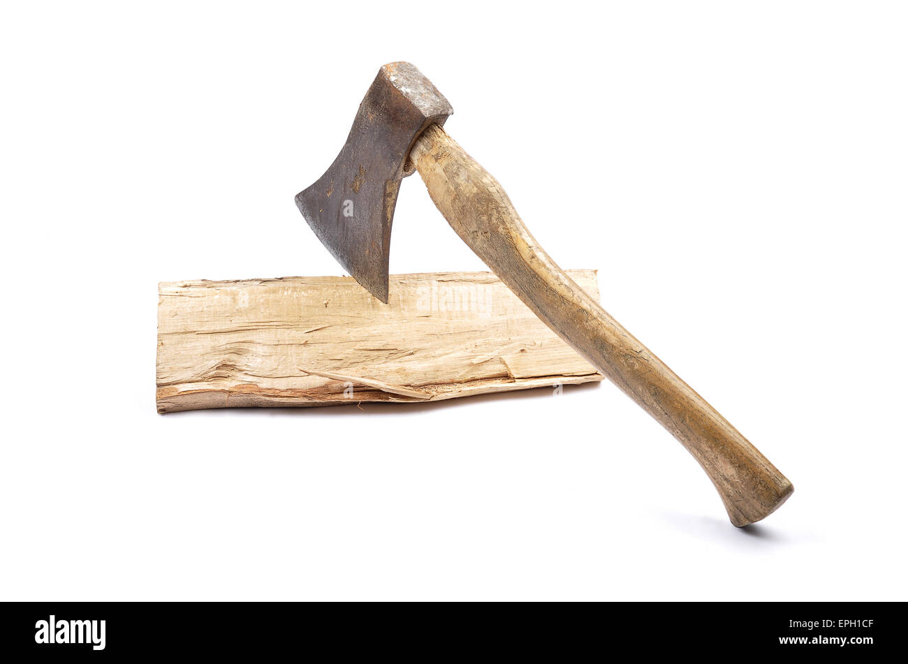Axe on wood Stock Photo - Alamy