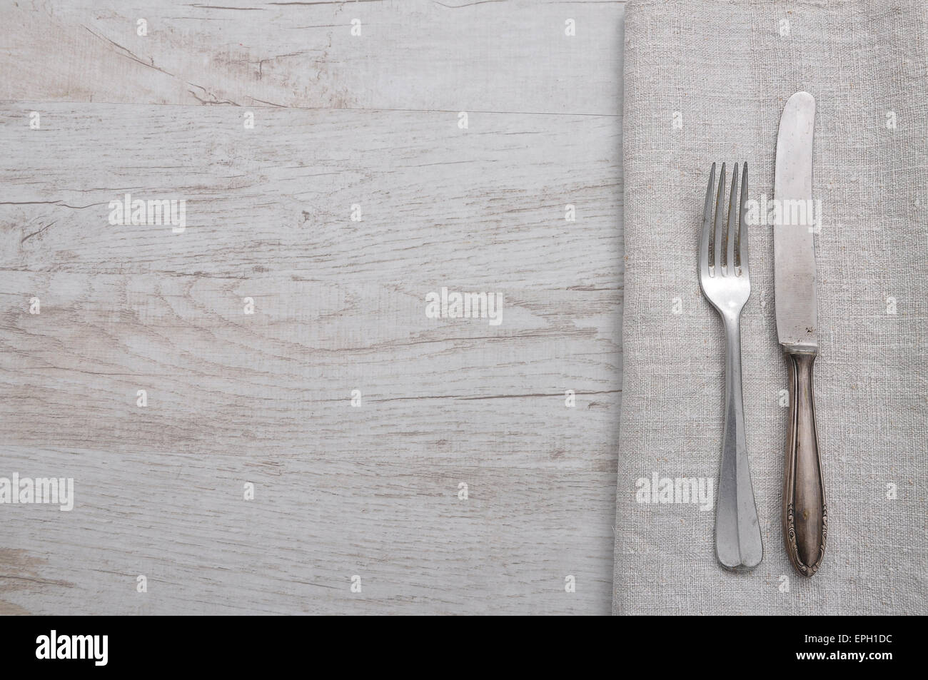 Old cutlery on cloth Stock Photo - Alamy