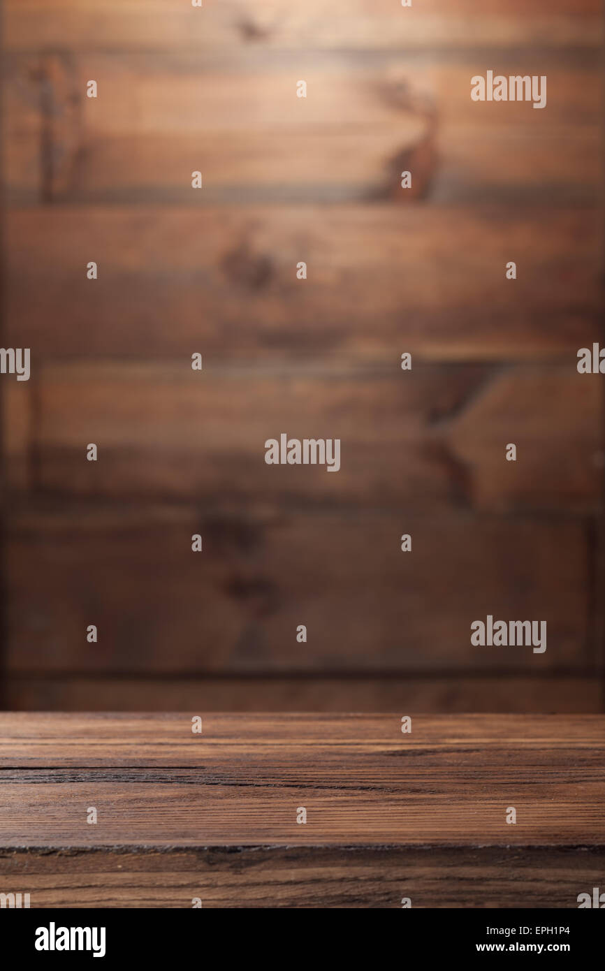 empty old wooden table Stock Photo - Alamy