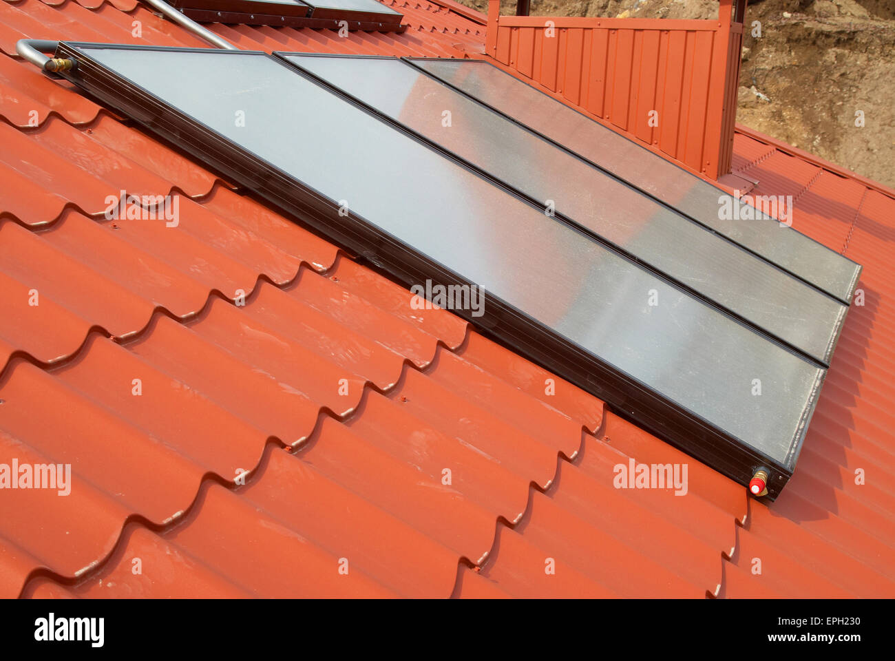 Solar system on the roof Stock Photo - Alamy