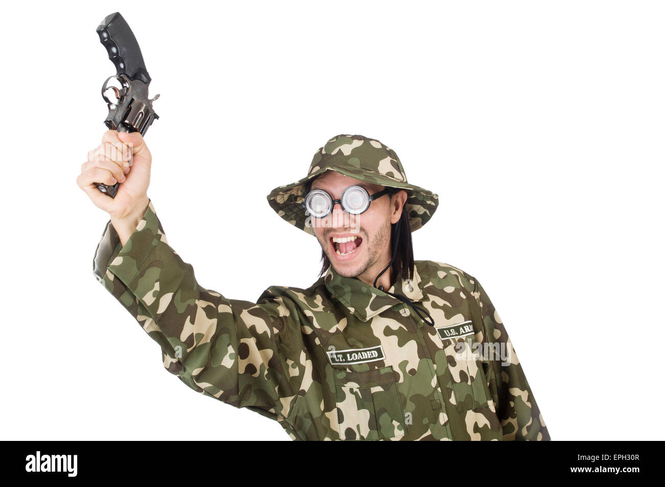 Funny soldier in military concept Stock Photo - Alamy