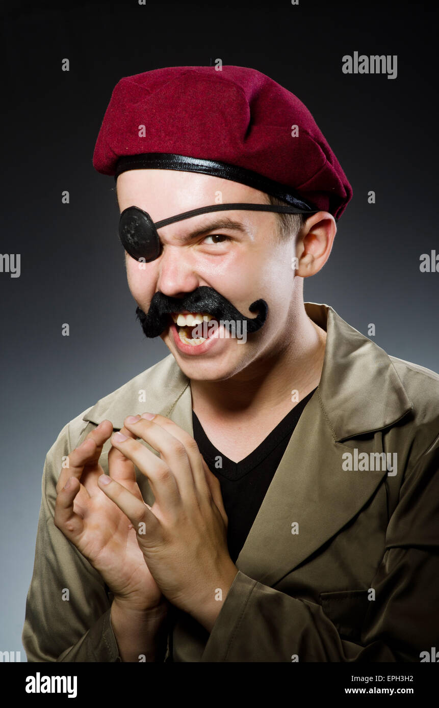 Funny soldier in military concept Stock Photo - Alamy