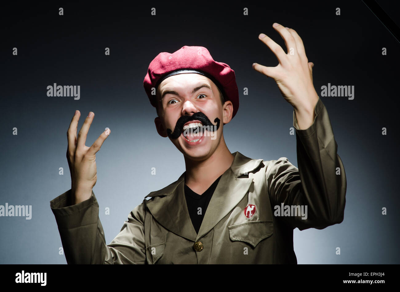 Funny soldier in military concept Stock Photo - Alamy