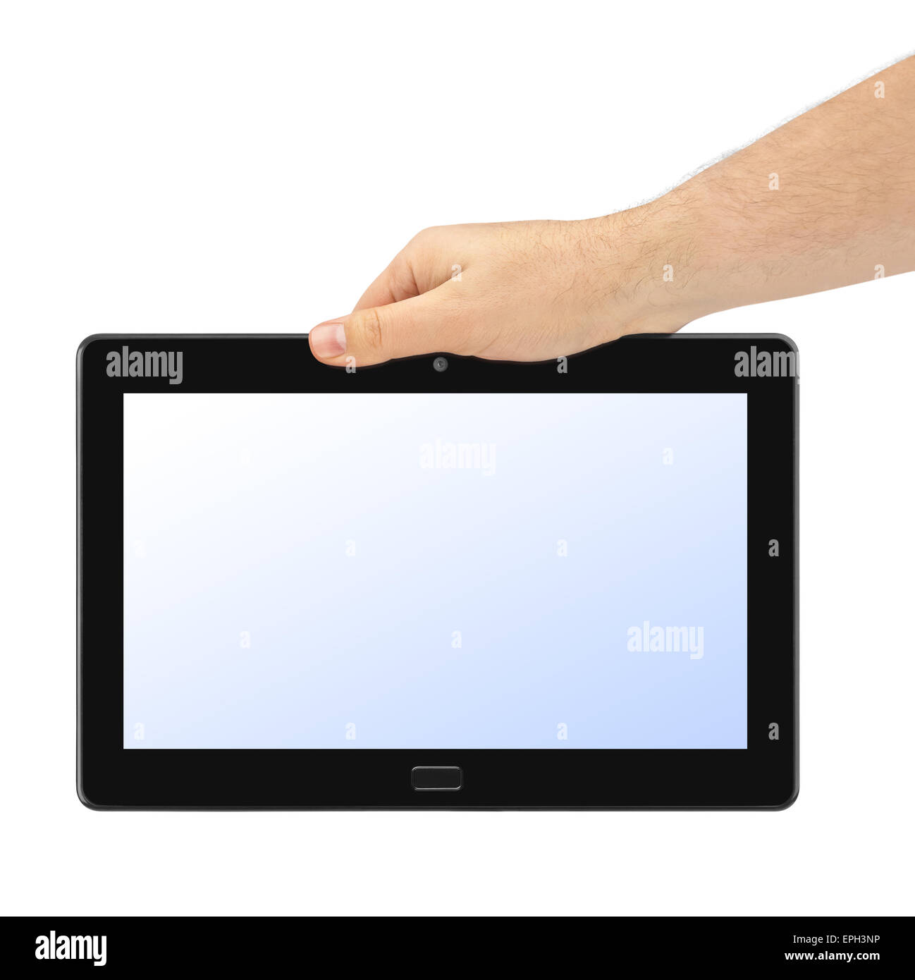Hand with touchpad pc Stock Photo - Alamy