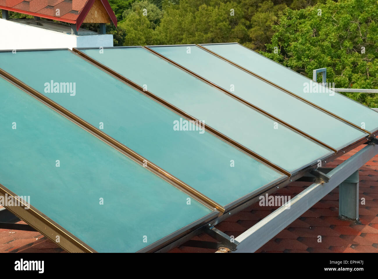 Solar system on the roof Stock Photo - Alamy
