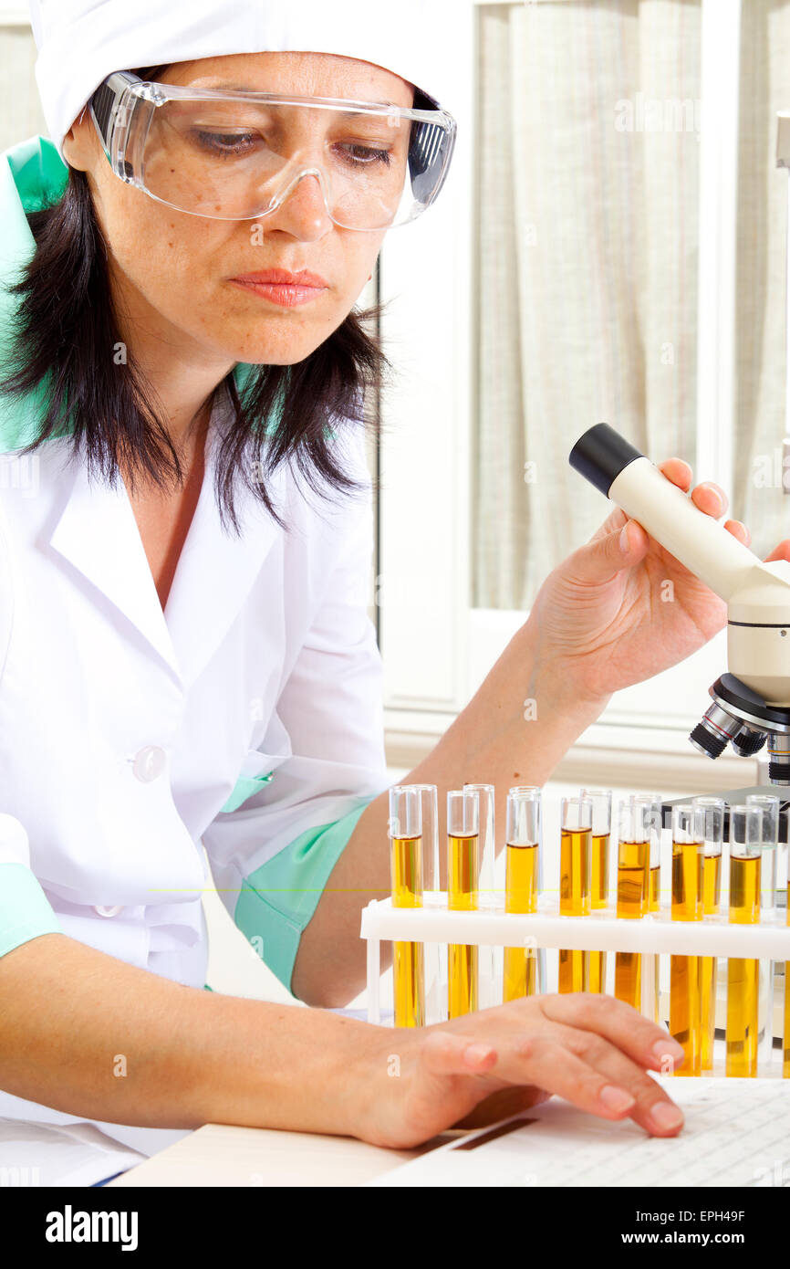 scientist enter the data into the computer Stock Photo - Alamy