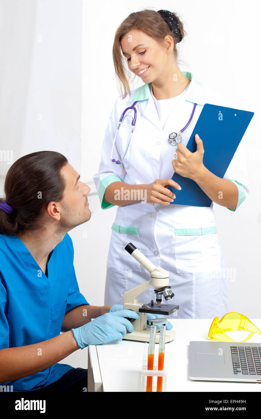researcher and doctor Stock Photo - Alamy