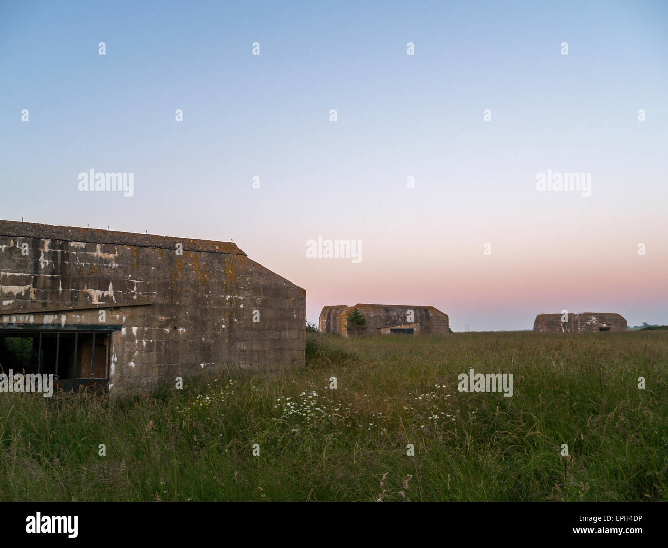 German WW2 concrete blockhouse gun emplacement 'Marefontaine Battery ...