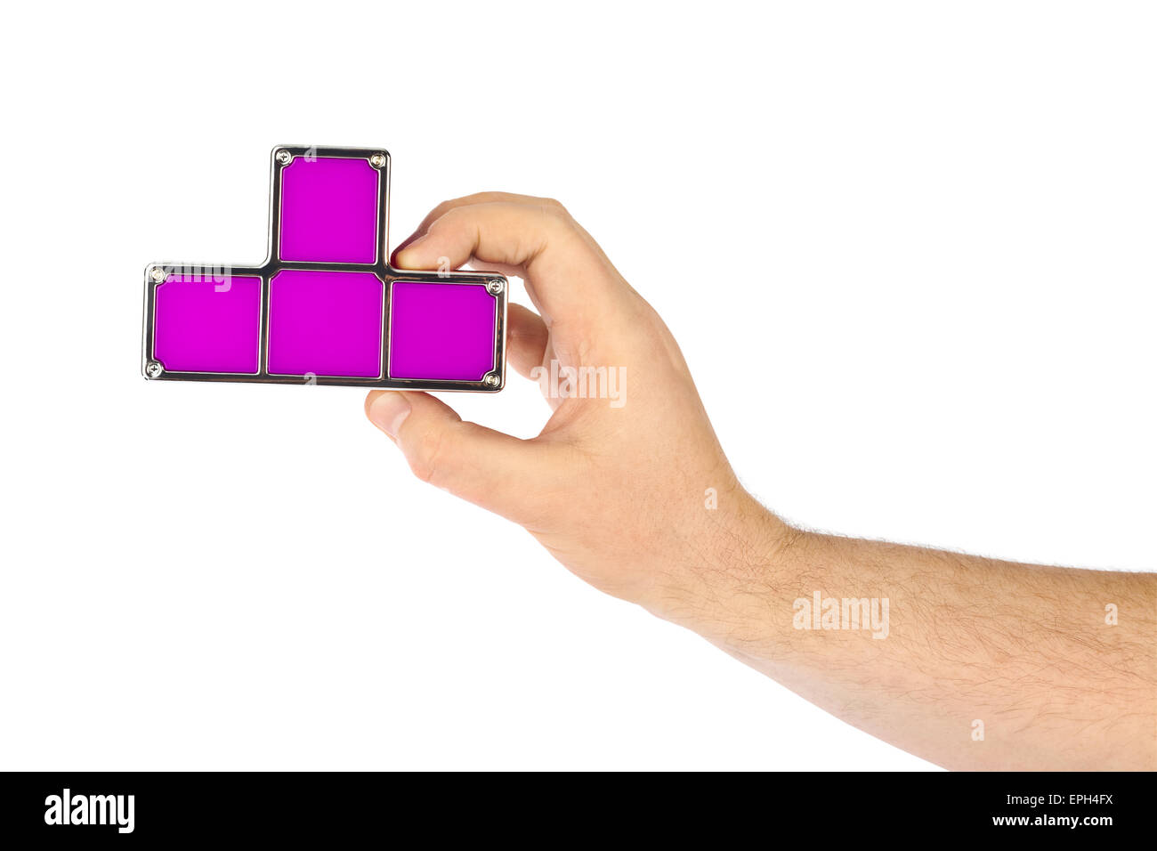 Hand with tetris toy blocks Stock Photo - Alamy