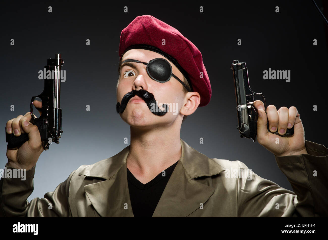 Funny soldier in military concept Stock Photo - Alamy