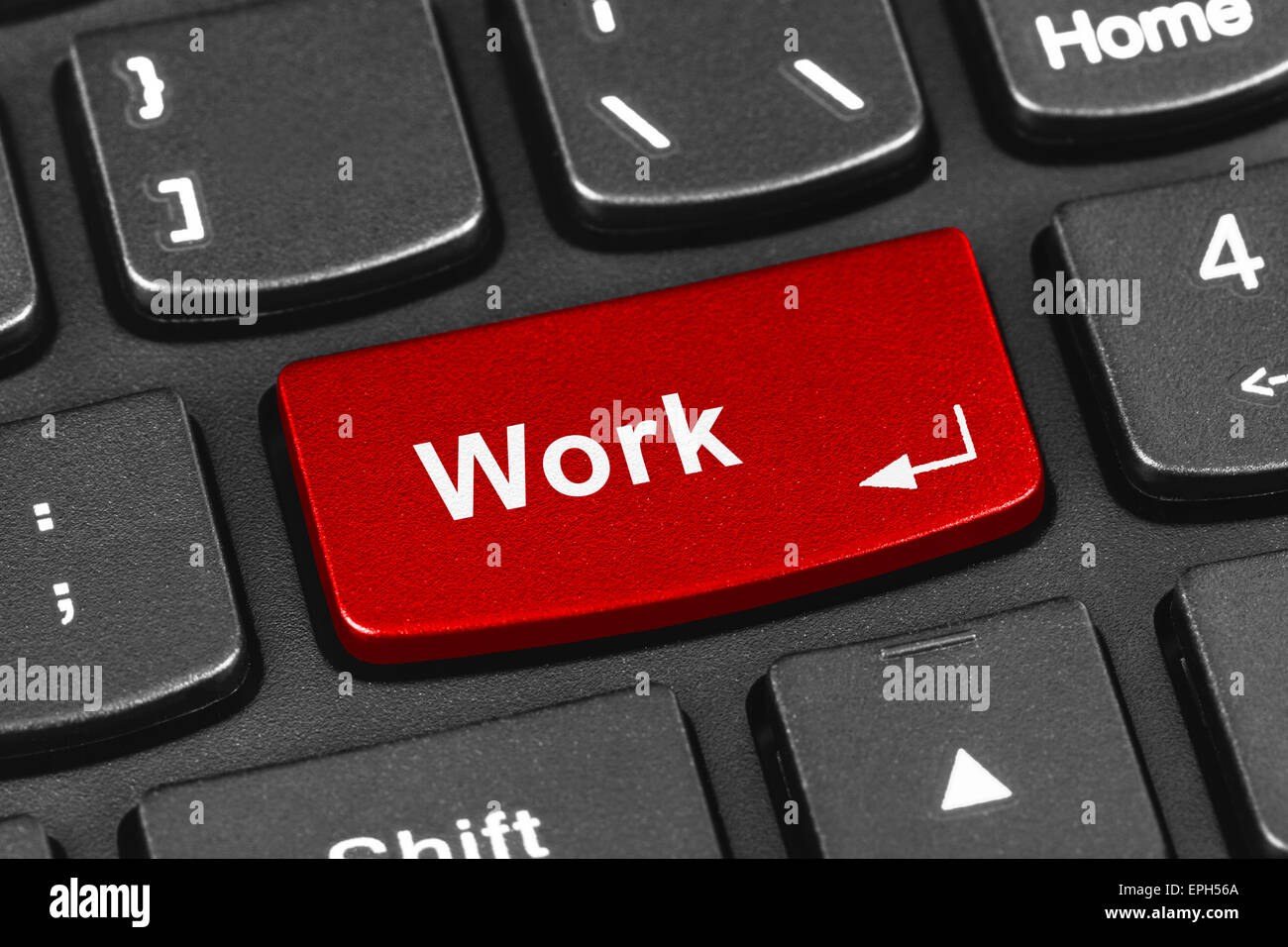 Computer notebook keyboard with Work key Stock Photo - Alamy