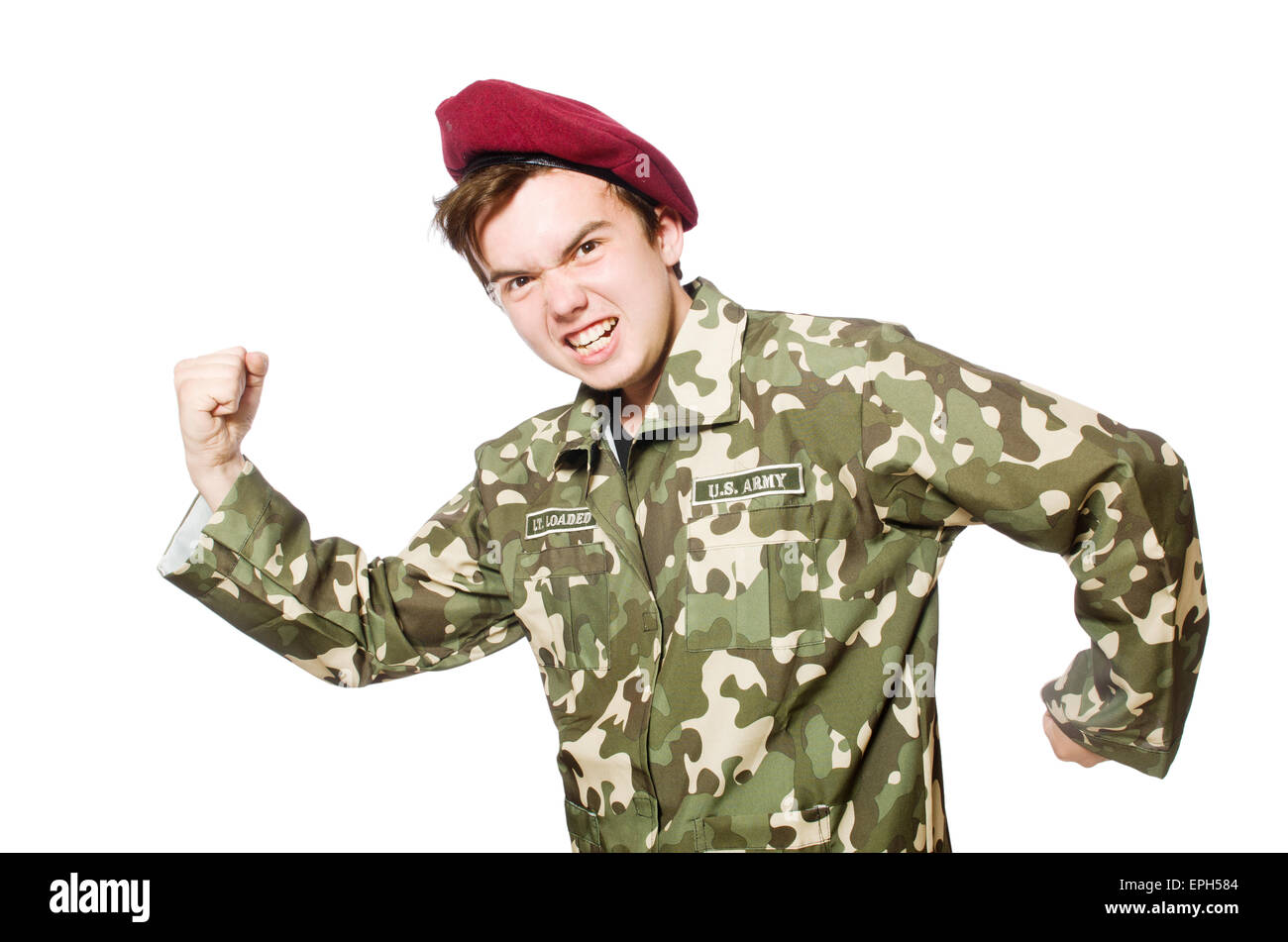 Funny soldier in military concept Stock Photo - Alamy