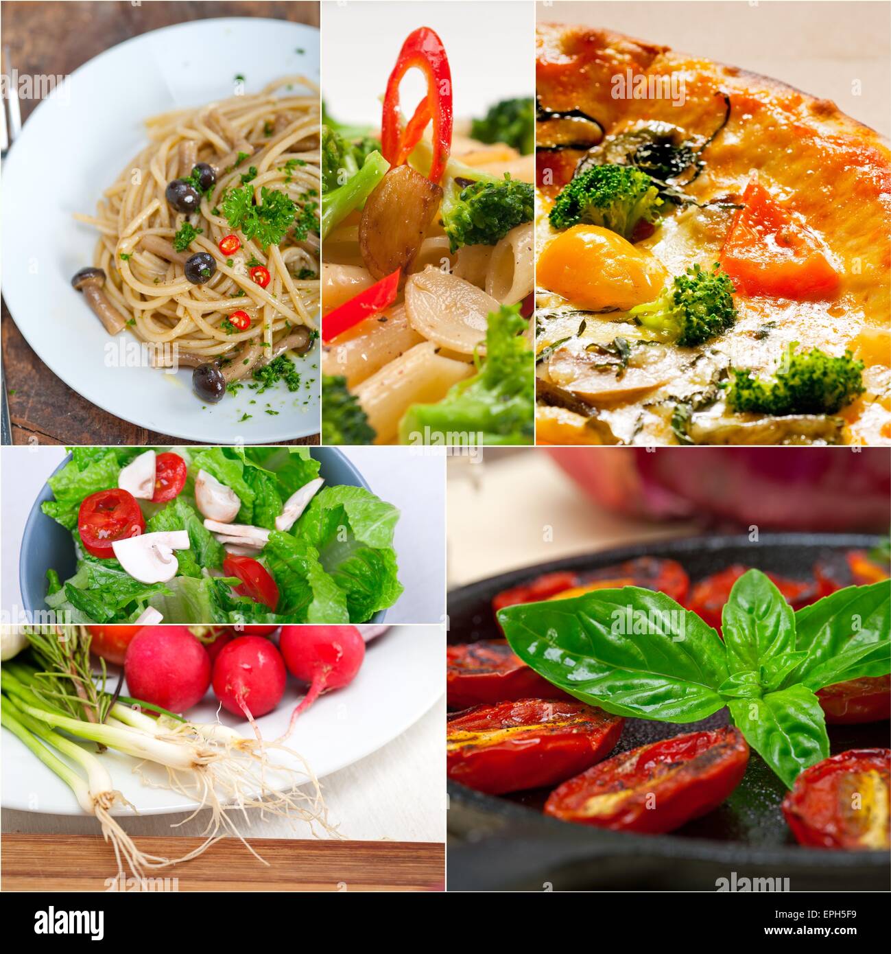 healthy Vegetarian vegan food collage Stock Photo - Alamy