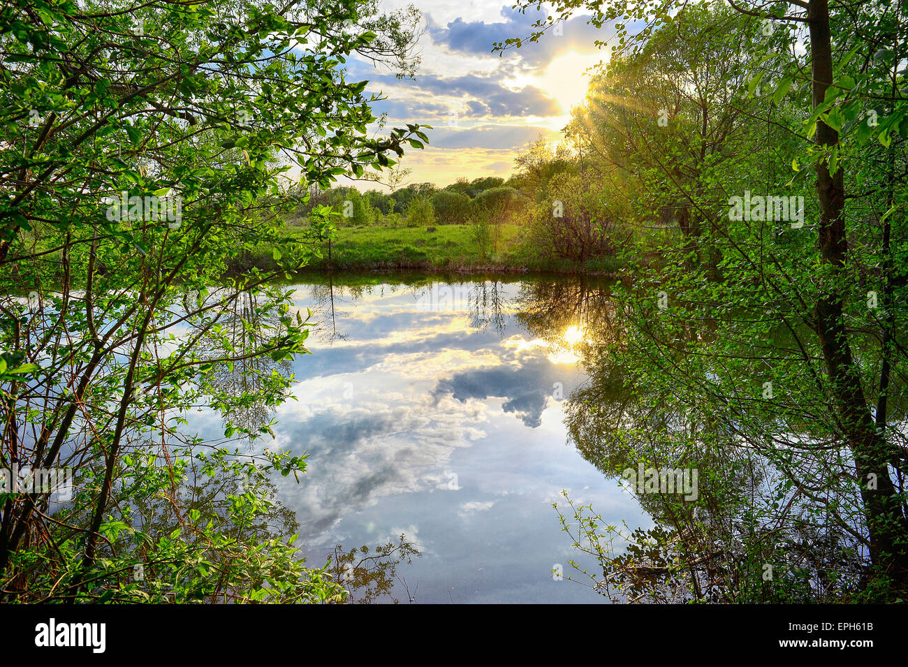 Spring river sunset hi-res stock photography and images - Alamy