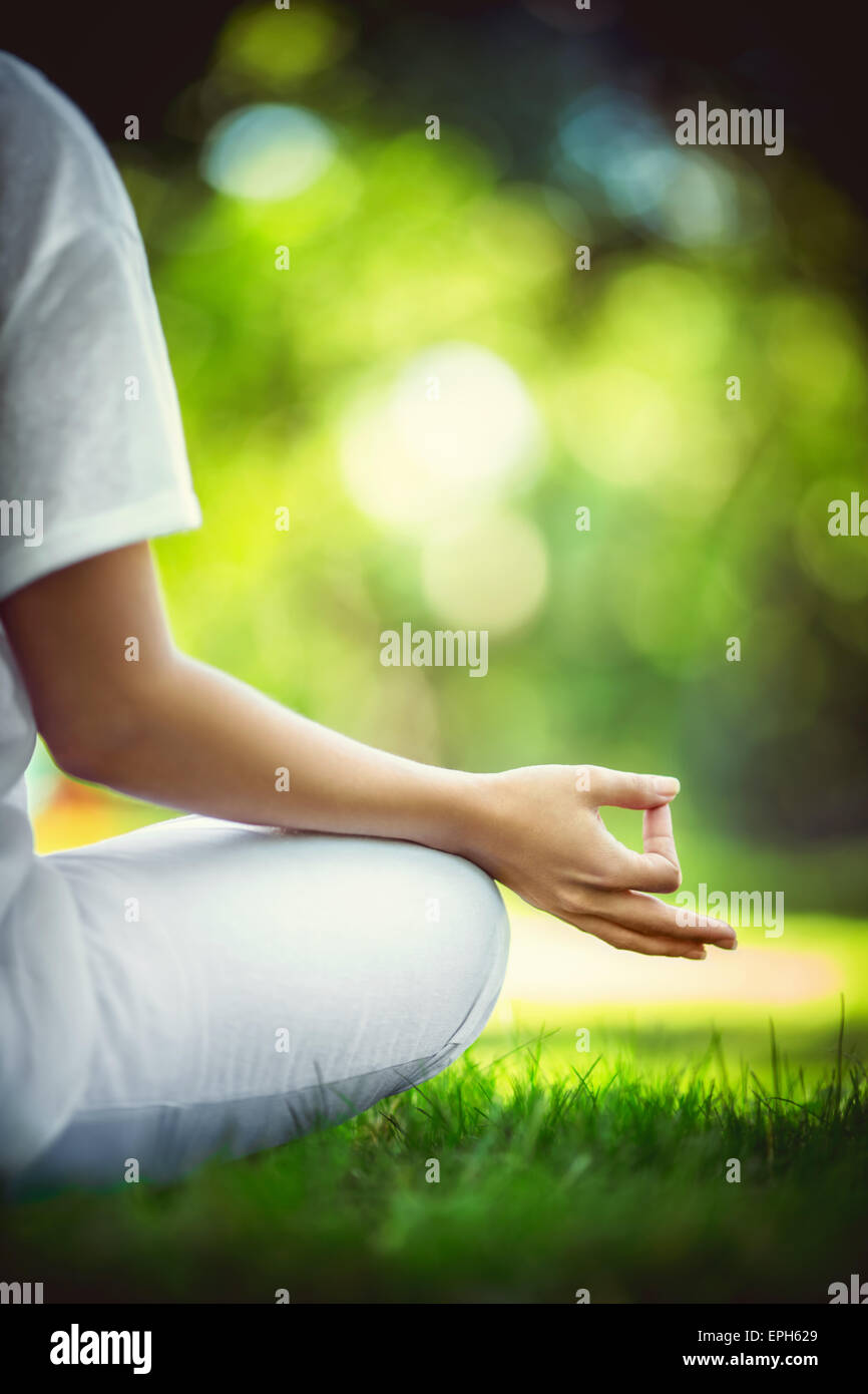 In lotus pose Stock Photo - Alamy