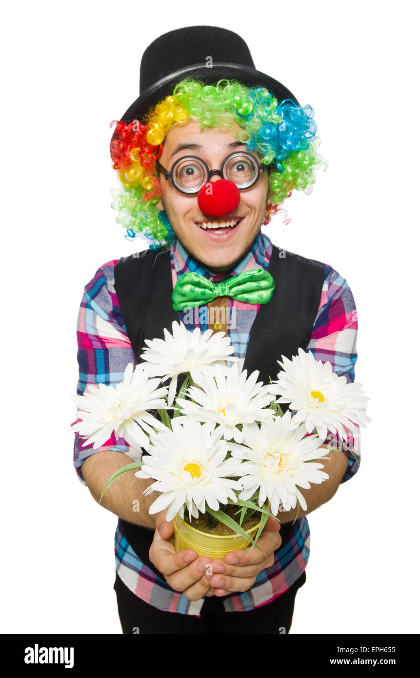Clown isolated on the white background Stock Photo - Alamy
