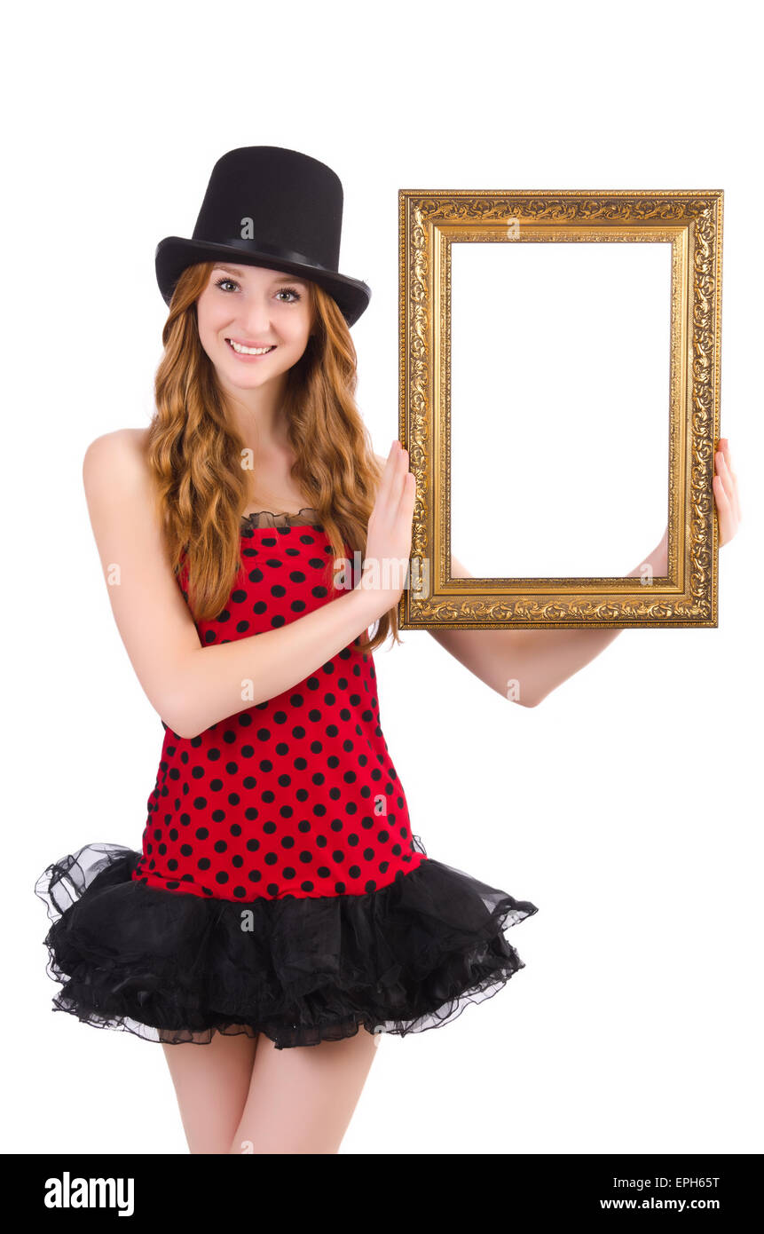 Girl with red top looking at art hi-res stock photography and images ...