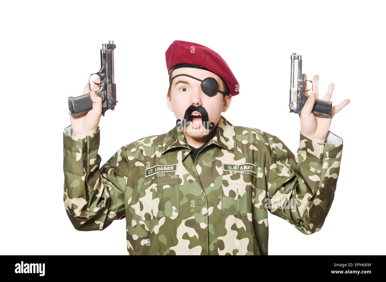 Funny soldier in military concept Stock Photo - Alamy