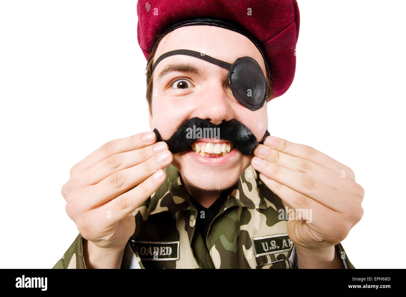 Funny soldier in military concept Stock Photo - Alamy