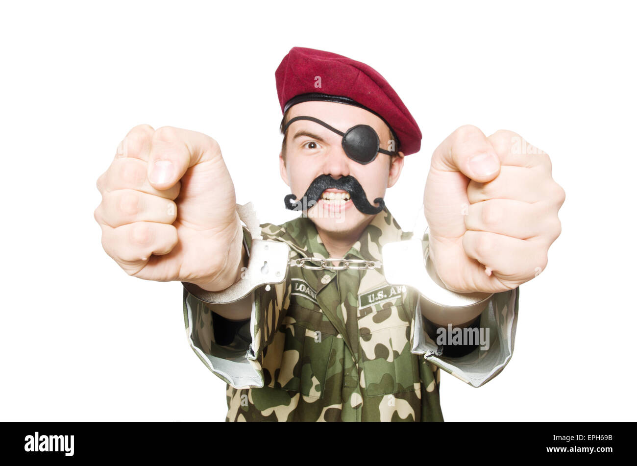Funny soldier in military concept Stock Photo - Alamy
