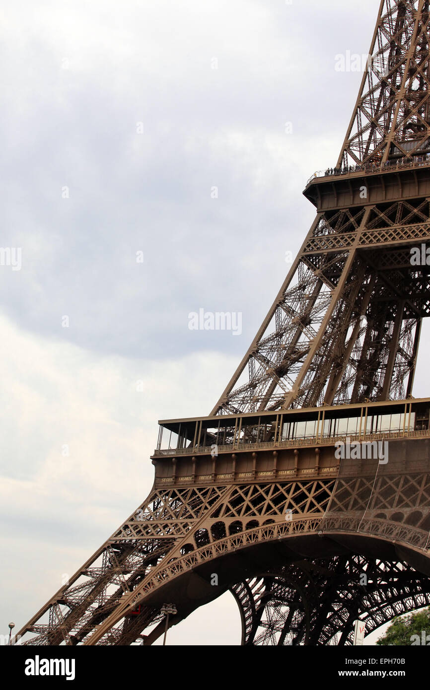 Eiffel tower paris angled hi-res stock photography and images - Alamy