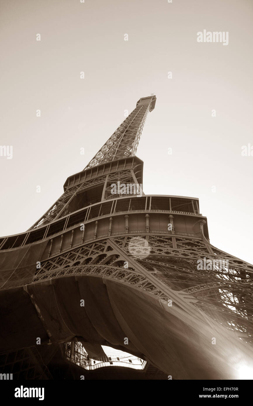 Eiffel tower paris angled hi-res stock photography and images - Alamy