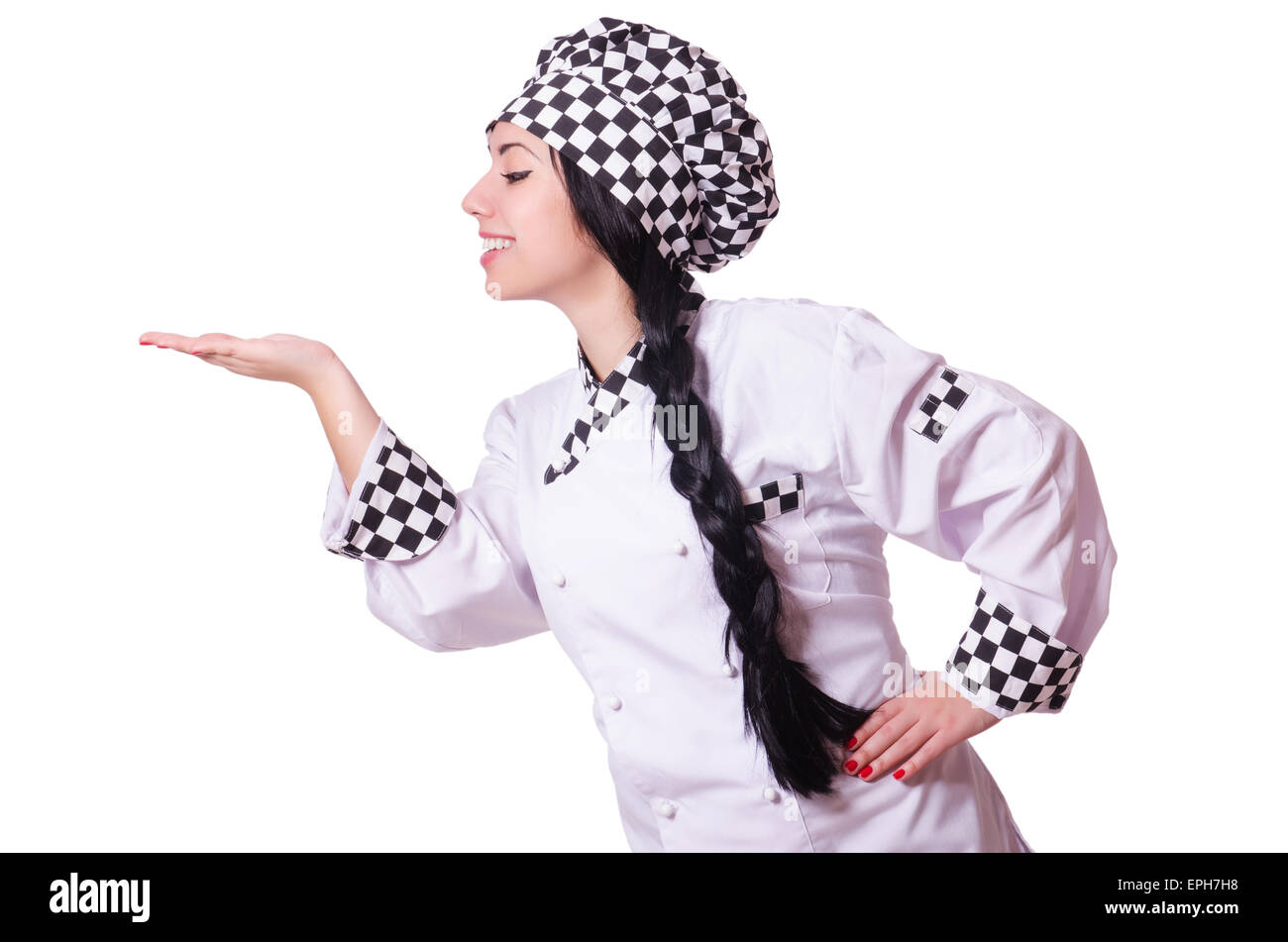 Woman cook isolated on the white background Stock Photo - Alamy