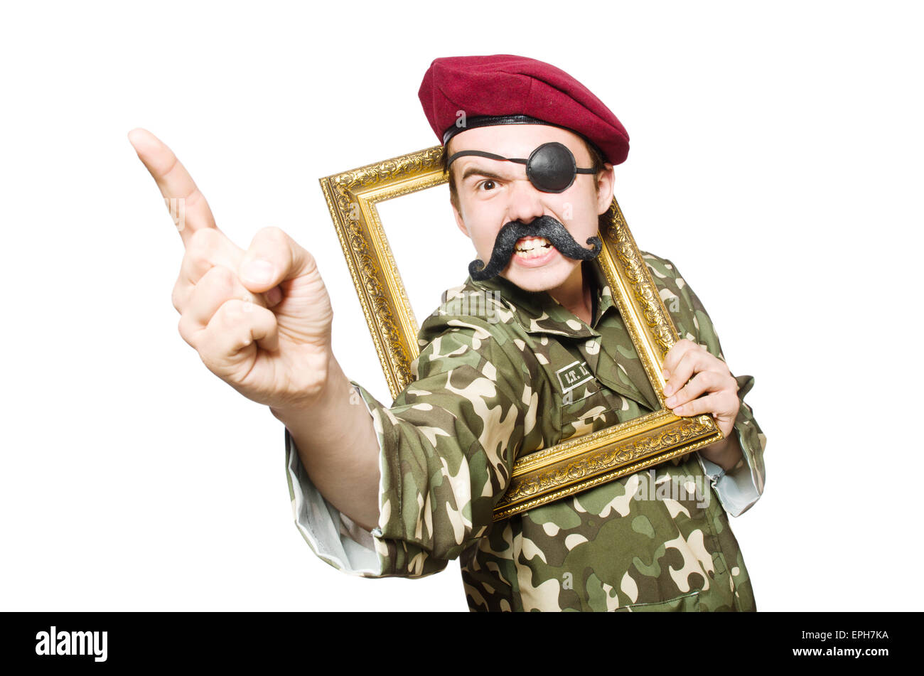 Funny soldier in military concept Stock Photo - Alamy