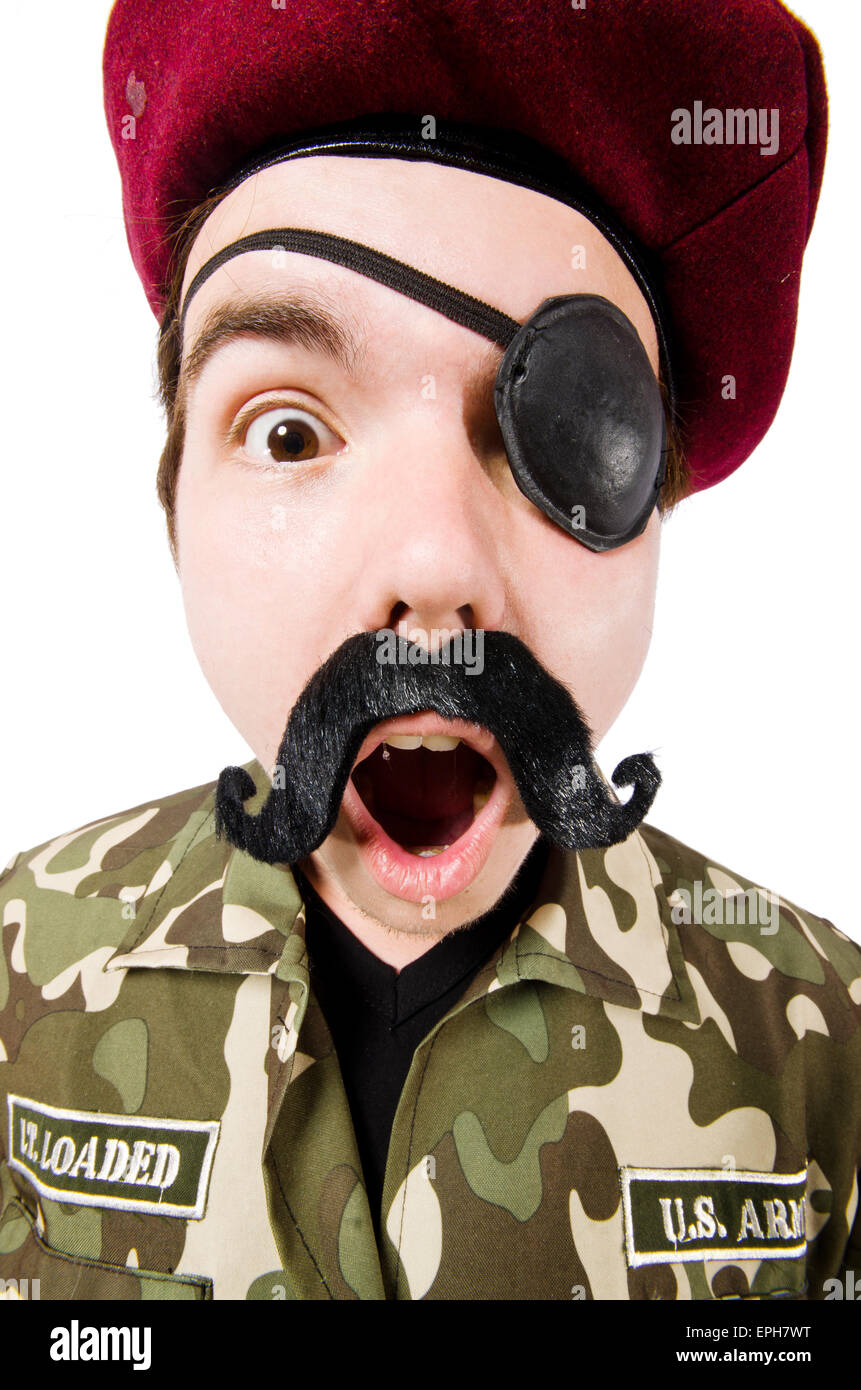 Funny soldier in military concept Stock Photo - Alamy