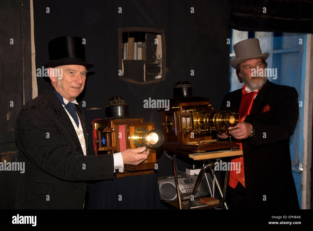 Projectionist's dressed in Victorian costume for a Magic Lantern Show ...