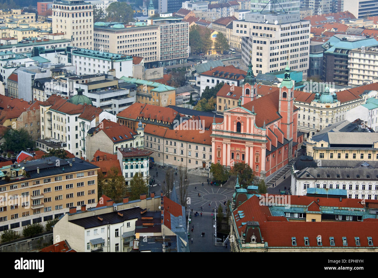 Aerial cityscape of Ljubljana Stock Photo - Alamy