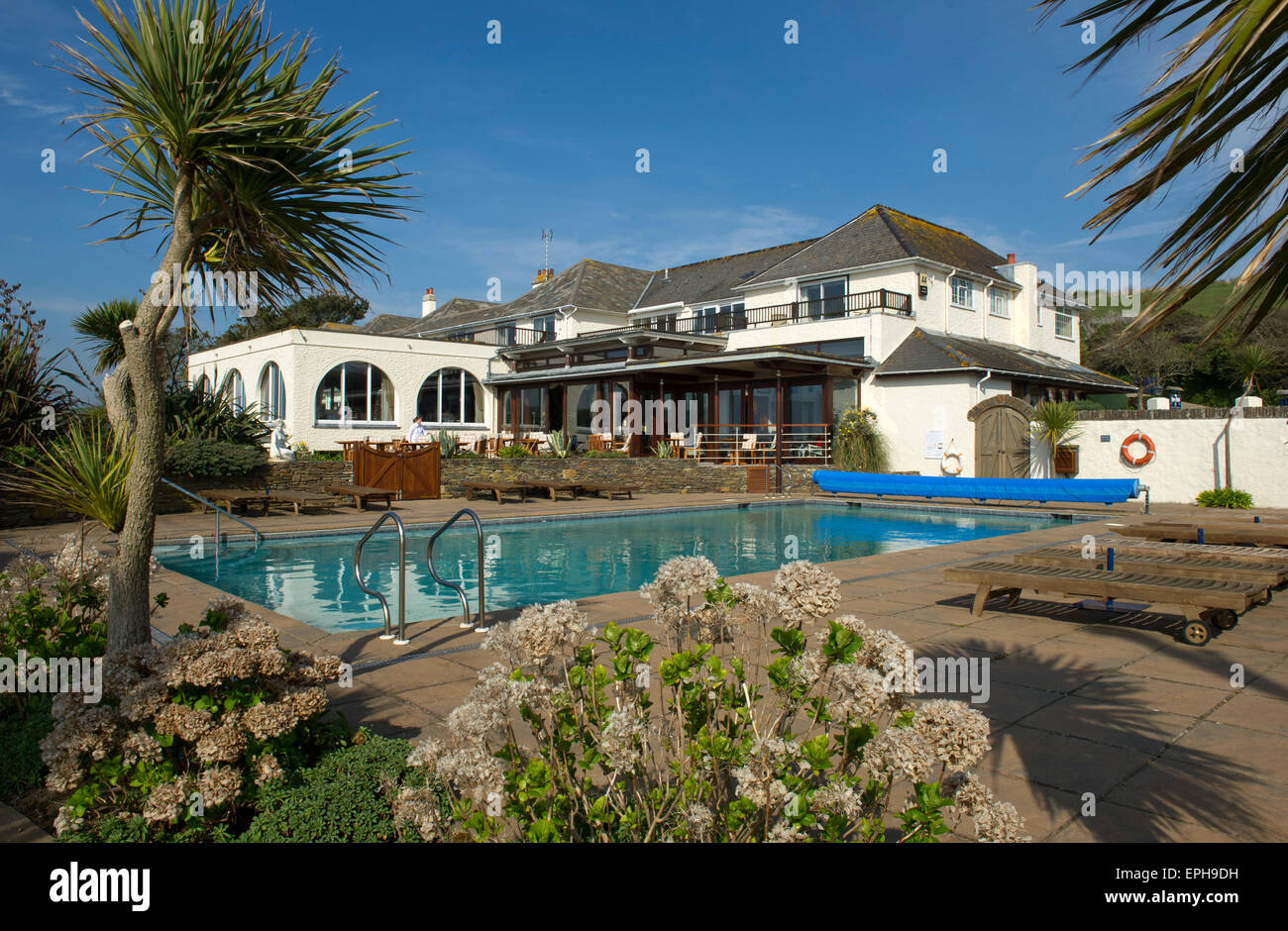 The Nare Hotel, Veryan-in-Roseland, Cornwall, UK Stock Photo, Royalty ...