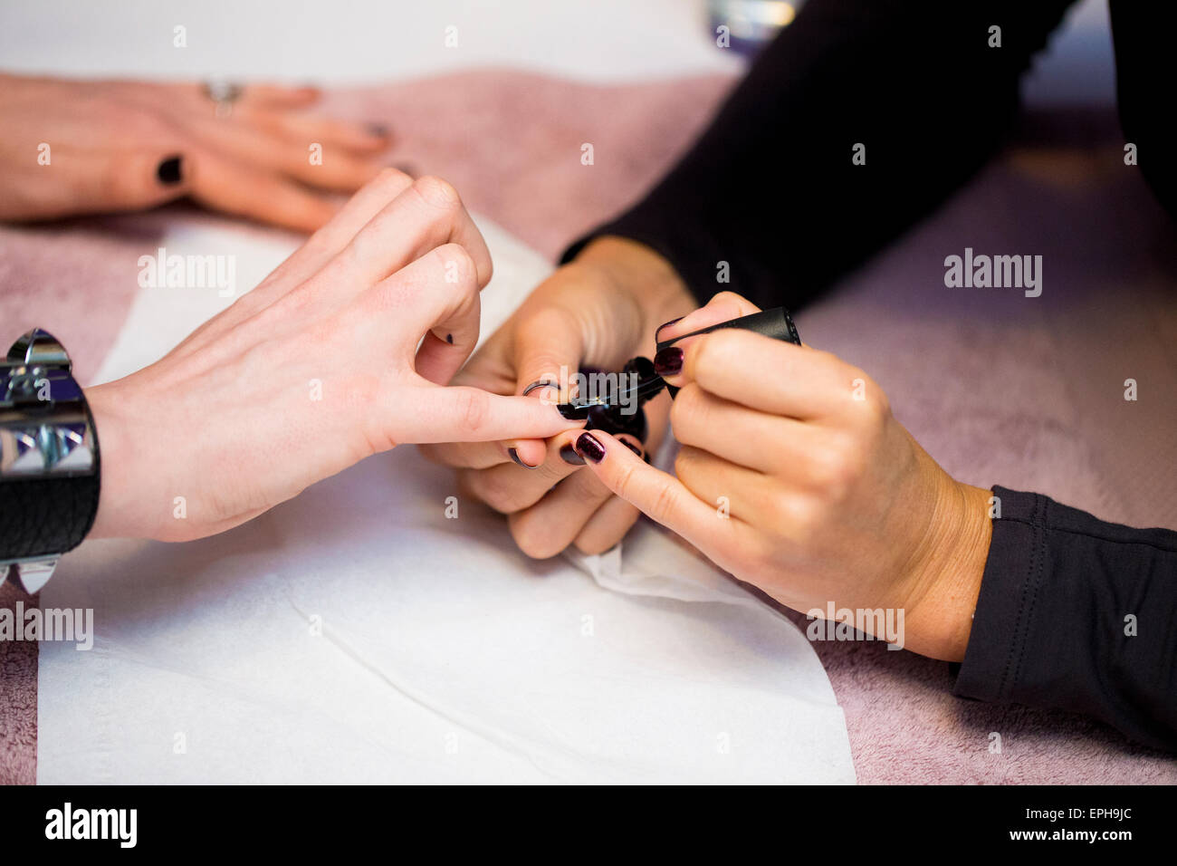 Doing nails hi-res stock photography and images - Alamy
