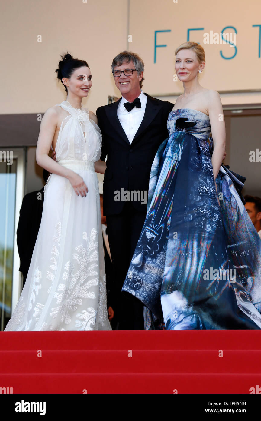 Rooney Mara, Todd Haynes and Cate Blanchett attending the 'Carol ...