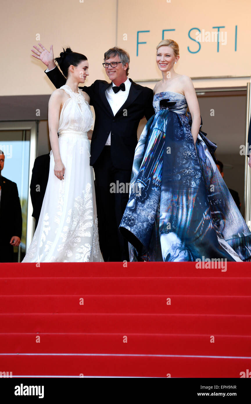 Rooney Mara, Todd Haynes and Cate Blanchett attending the 'Carol ...