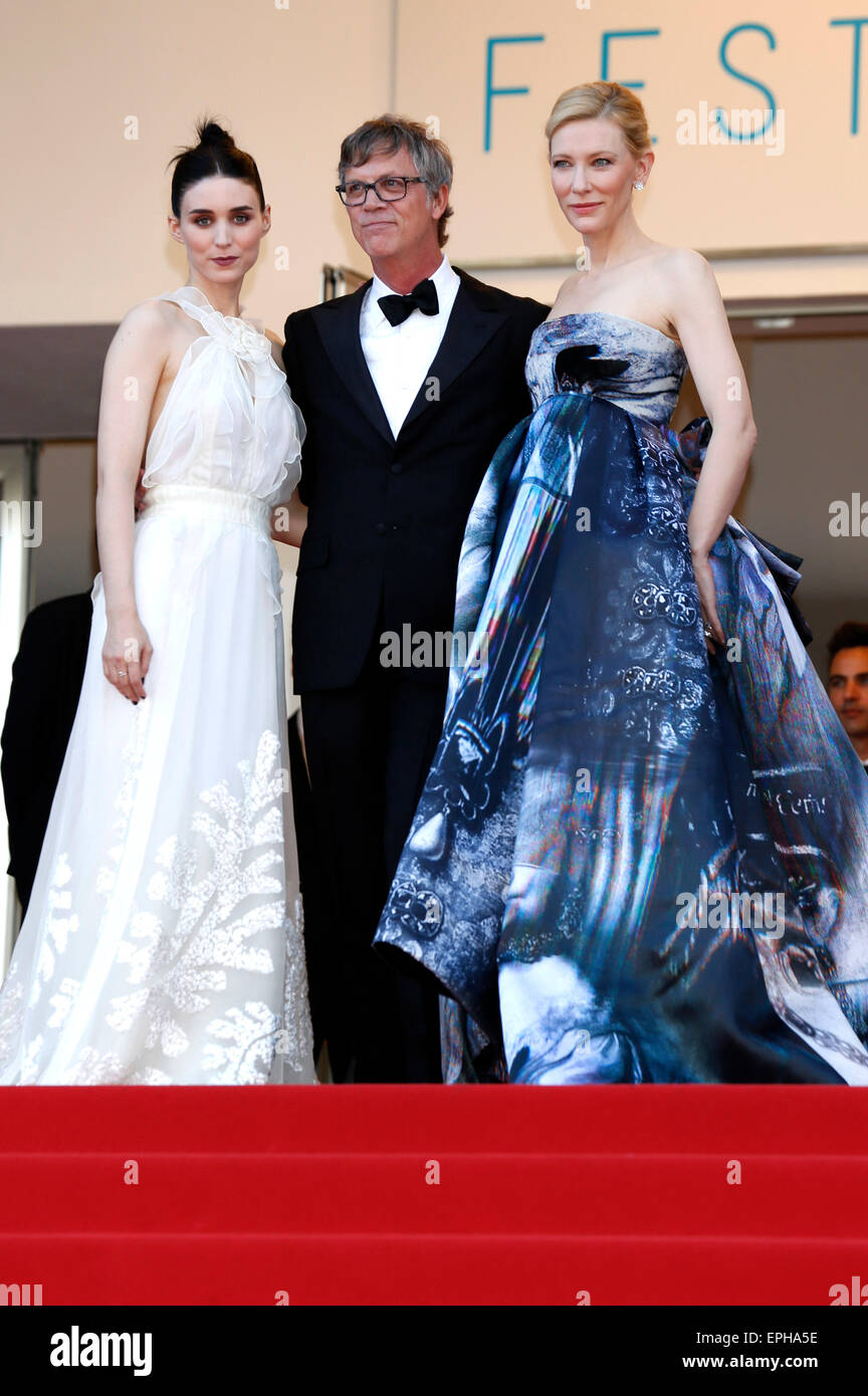 Rooney Mara, Todd Haynes and Cate Blanchett attending the 'Carol ...