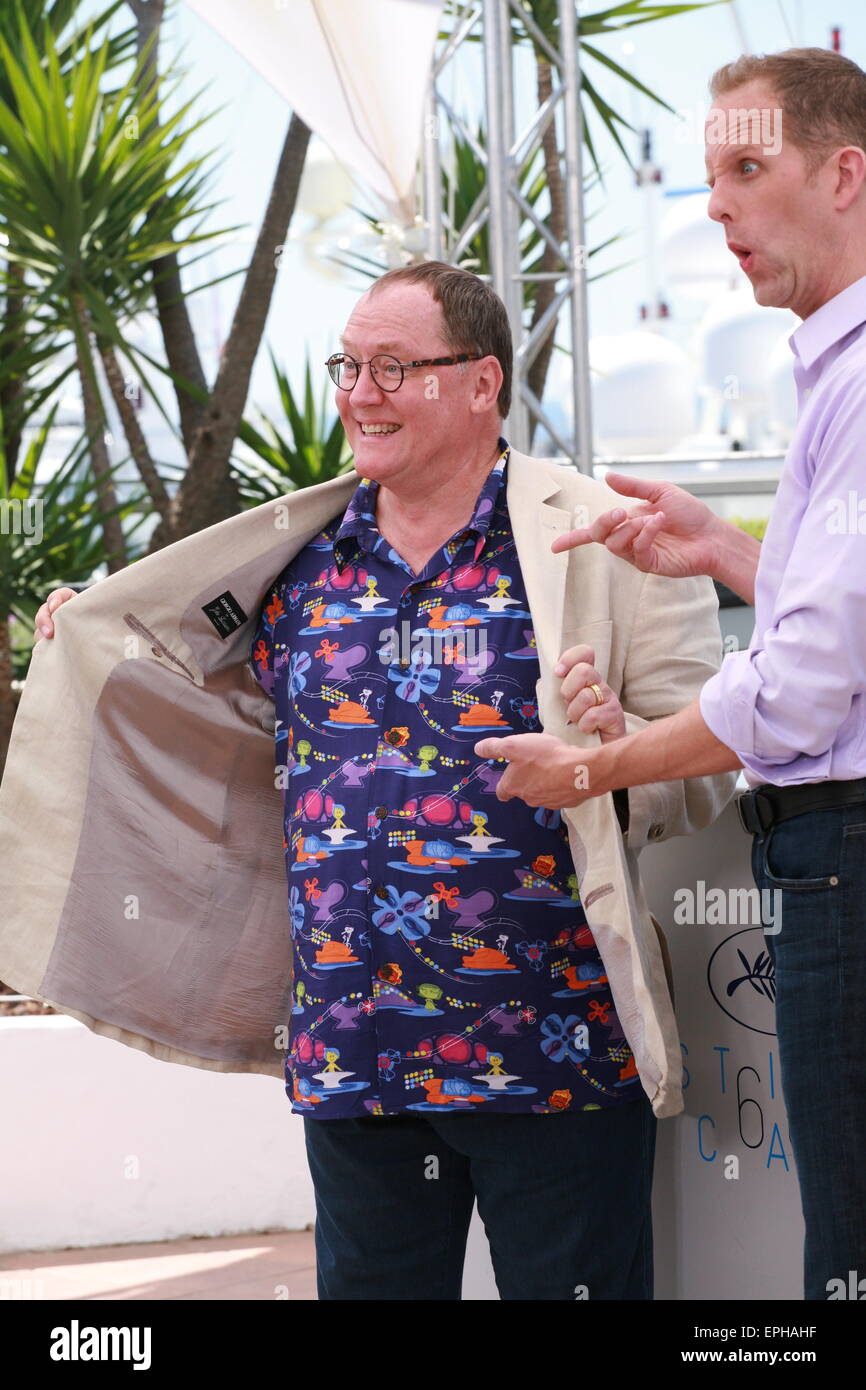 John Lasseter and Director Pete Docter Inside Out film photo call at the 68th Cannes Film ...