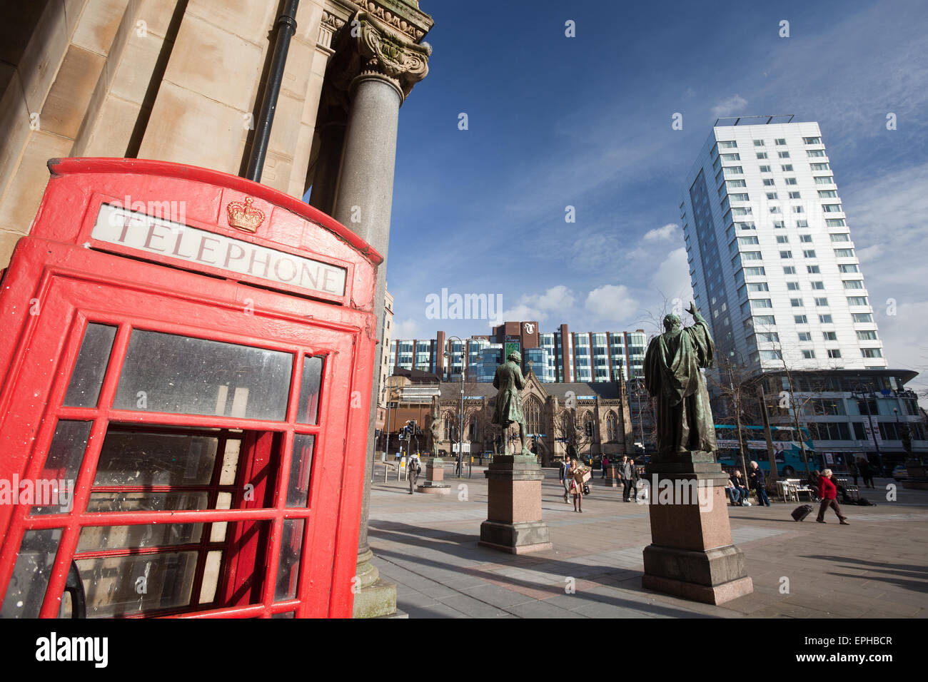 A view in Leeds' City Square Stock Photo - Alamy