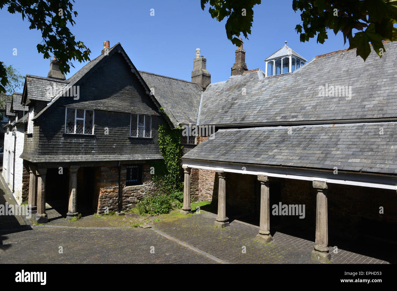 Totnes Guildhall a Grade I listed 16th-century Tudor historic guildhall ...
