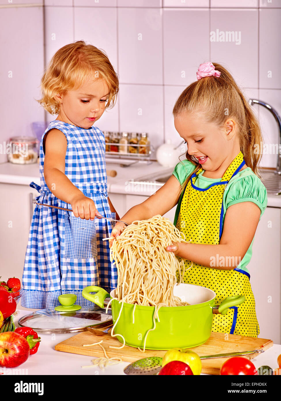 Children cooking at kitchen Stock Photo - Alamy