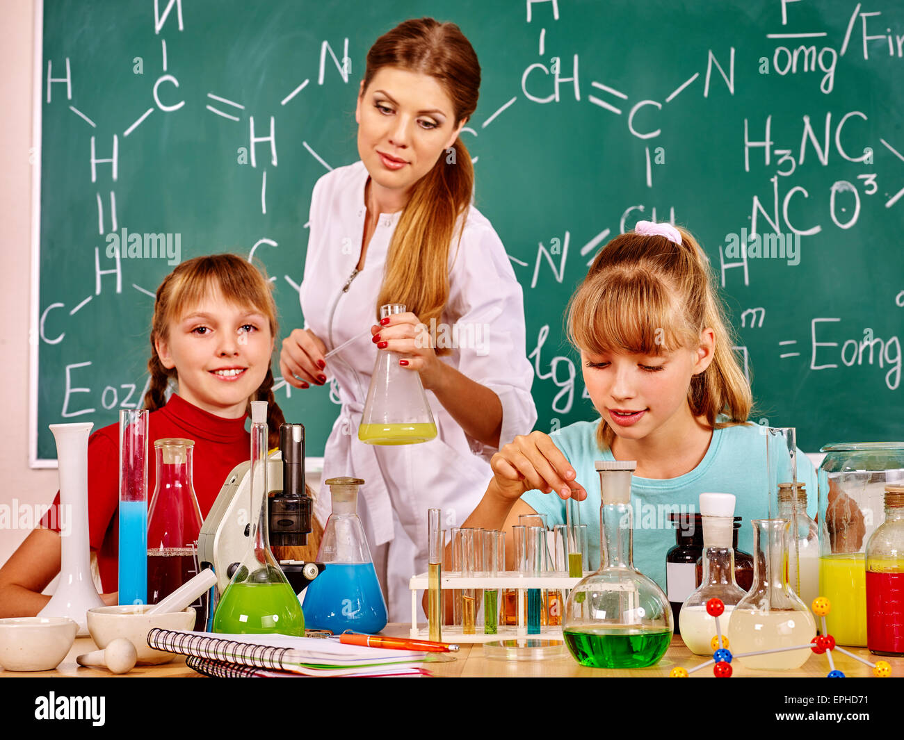 Child in chemistry class Stock Photo - Alamy