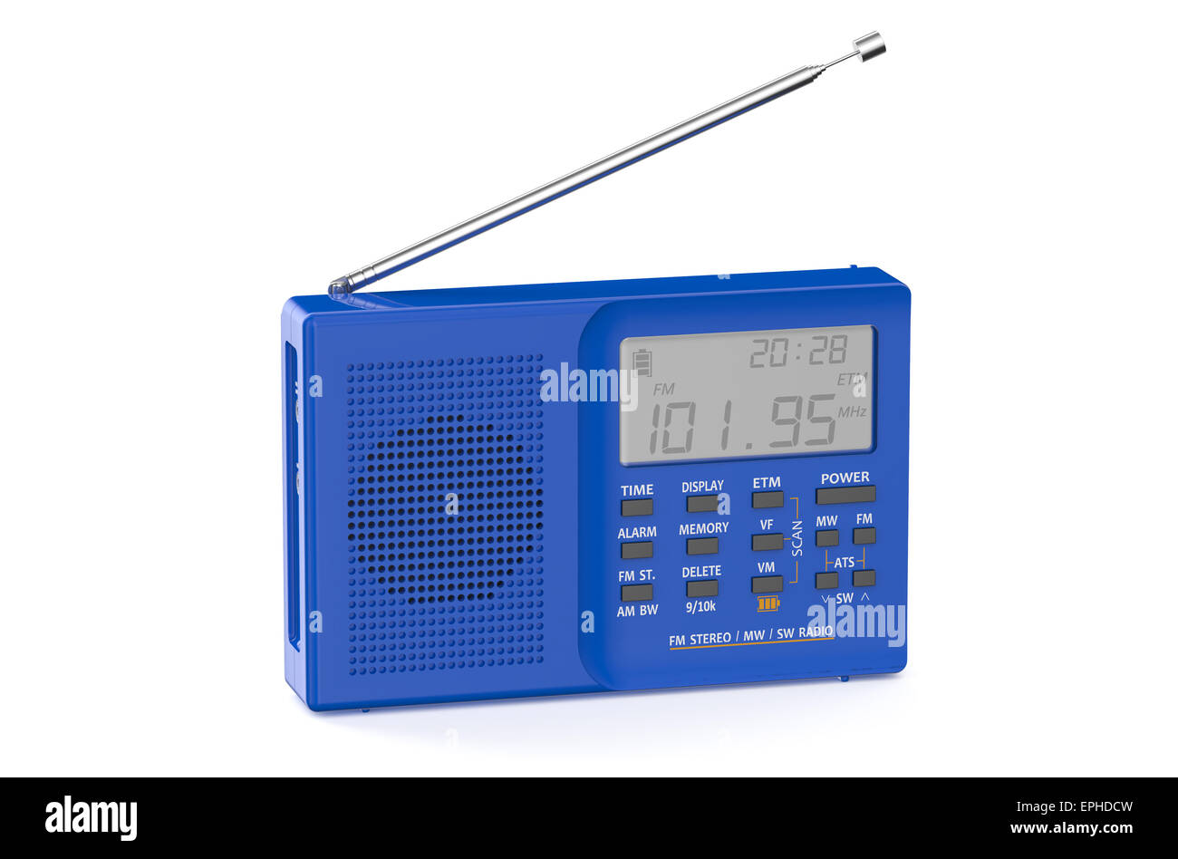 blue digital receiver isolated on white background Stock Photo - Alamy