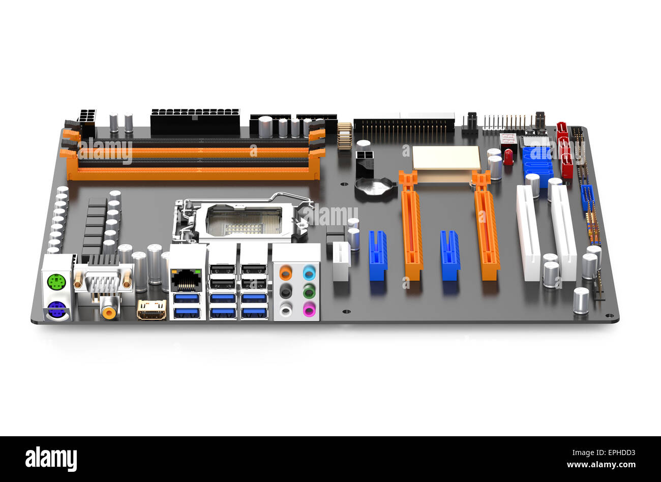 computer motherboard isolated on white background Stock Photo - Alamy