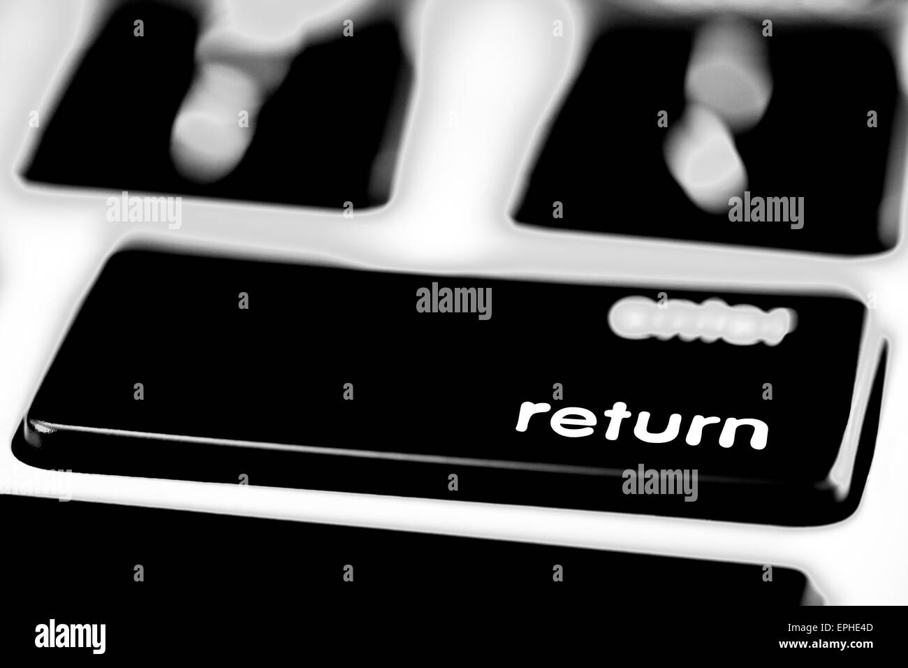 Computer keyboard merchandise sales RETURN policy button Stock Photo ...