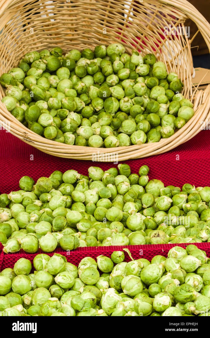 A display of brussel sprouts at the market Stock Photo - Alamy