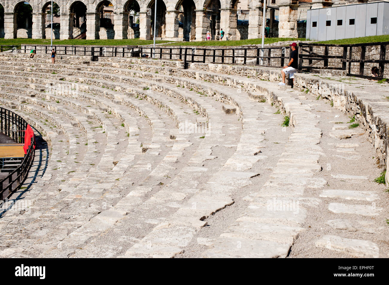 Roman Arena in Pula in Istria, Croatia, Europe Stock Photo - Alamy