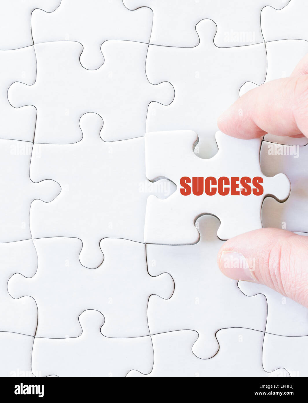 Missing jigsaw puzzle piece with word SUCCESS. Business concept image ...