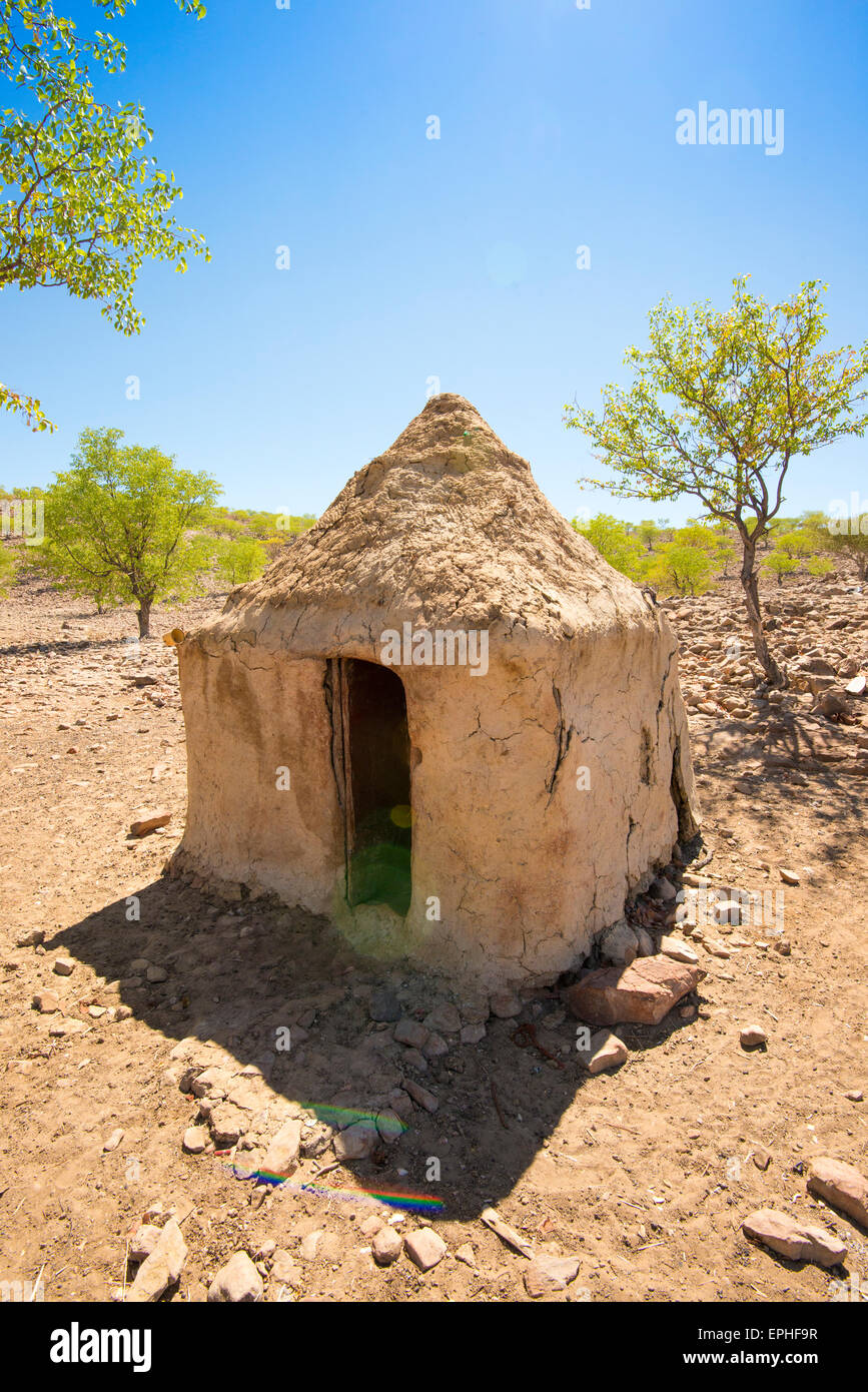 Africa, Namibia. Himba Tribe Village. Structure in Himba Village Stock ...